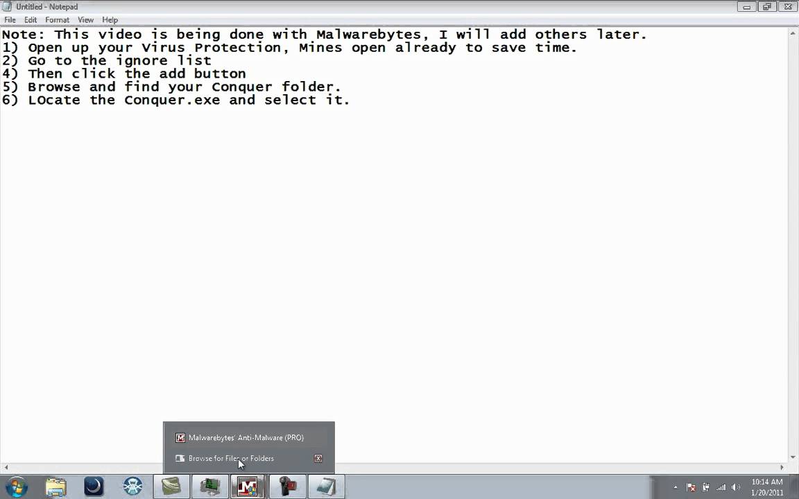 Malwarebytes False Positive for Conquer.exe - YouTube