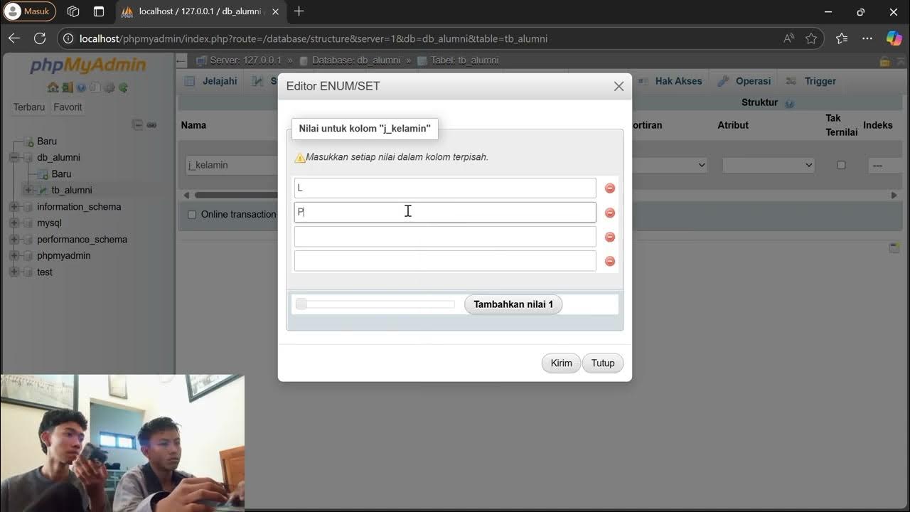 TUGAS MEMBUAT DATABASE DI PHP MYADMIN MATAKULIAH STRUKTUR DATA UNIVERSITASWAHAB HASBULLAHJOMBANG ...