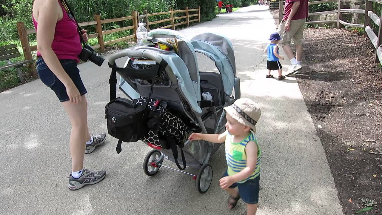 Austin and Ben walking their stroller at Brookfield Zoo - YouTube