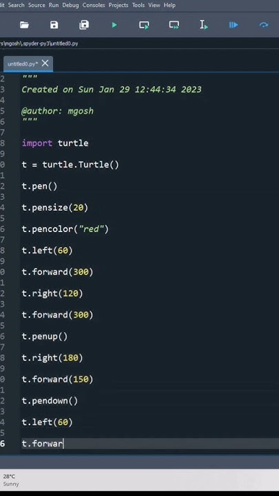 Python turtle to print Alphabet letter A #trending #shorts #codinglife ...
