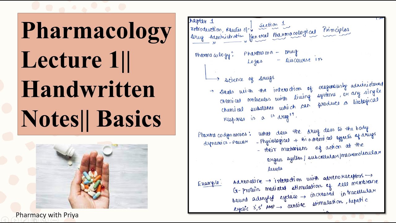 Pharmacology Lecture 1|| Easiest Explanation|| Handwritten Notes - YouTube