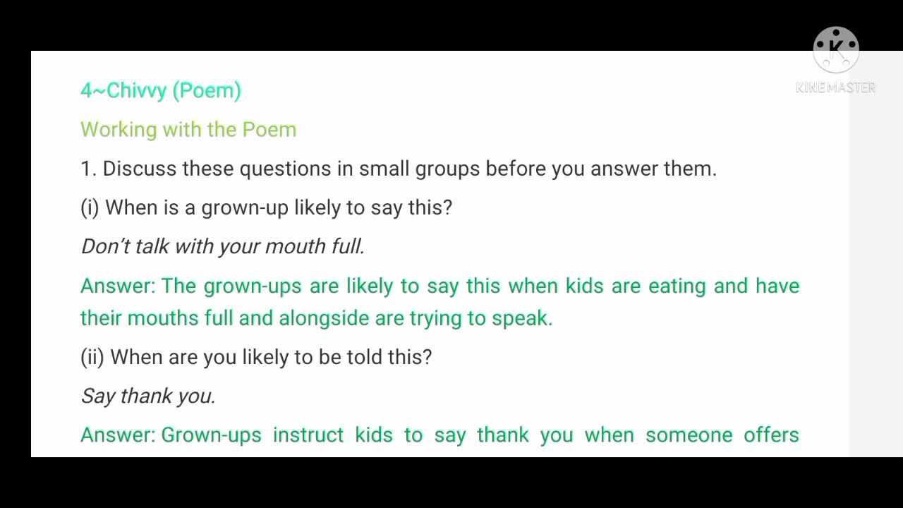 Ncert Solutions For Class 7 English Poem 5 Chivvy YouTube ncert-solutions-for-class-7-english-poem-5-chivvy-youtube