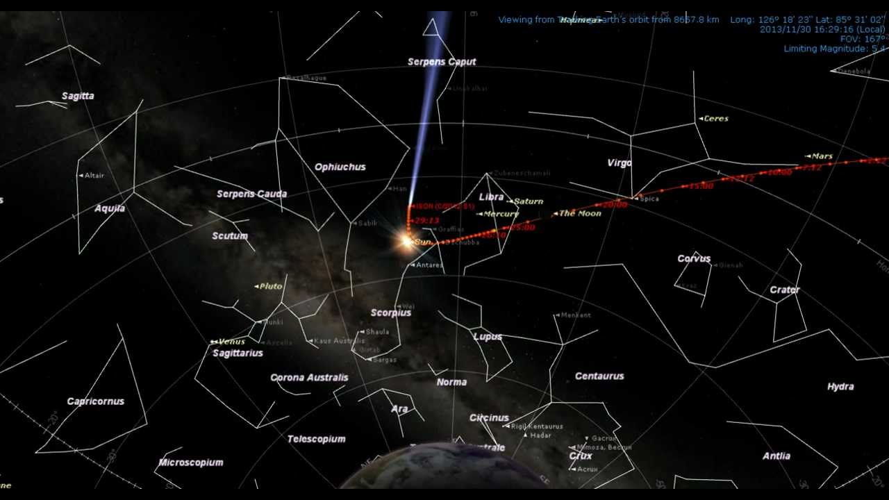 SNPP6-A19-HD - Comet c/2012 s1 ISON (Path) - YouTube