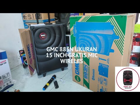 UKURAN 15 inch SPEAKER BLUEETOOTH KARAOKE GMC 883N FREE MIC WIRELES ...