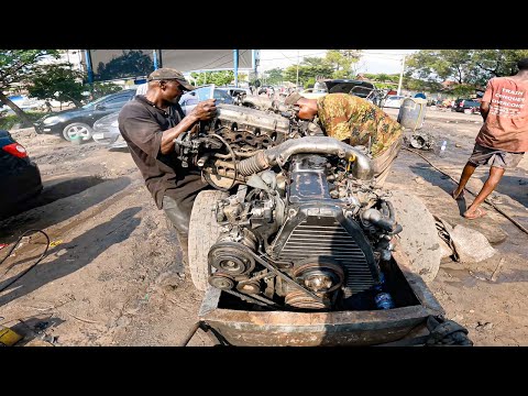How they wash a dirty engine in Africa😱 - YouTube