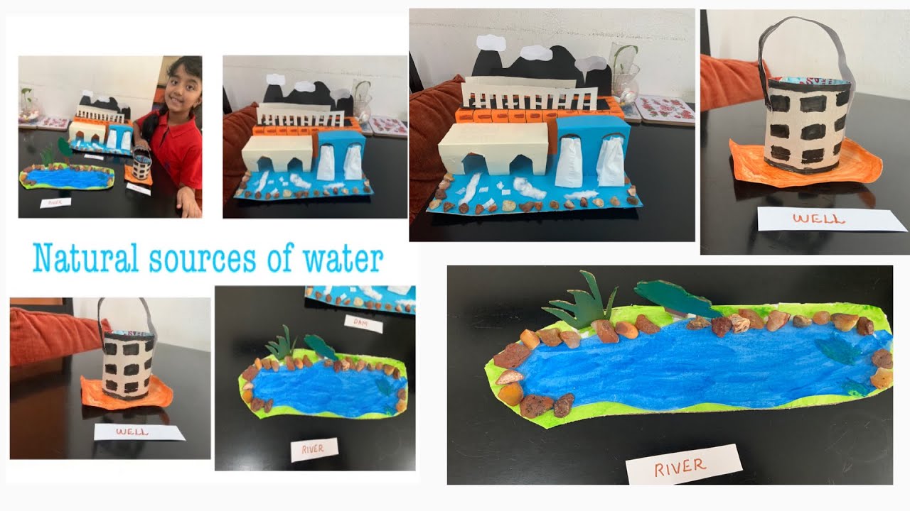 Natural water sources project making/#DIY #WasteMaterialCrafts - YouTube