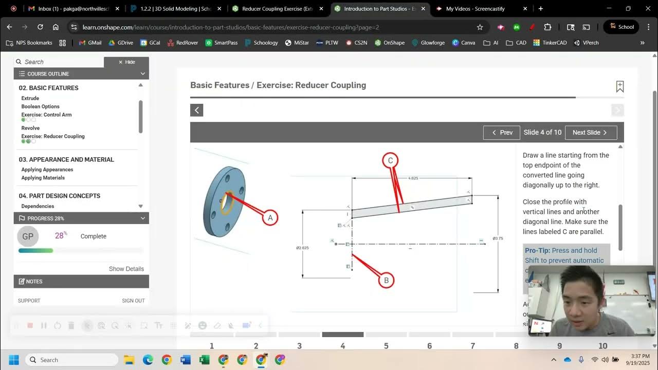 Reducer Coupling (Extrude & Revolve) | Onshape Tutorial - YouTube