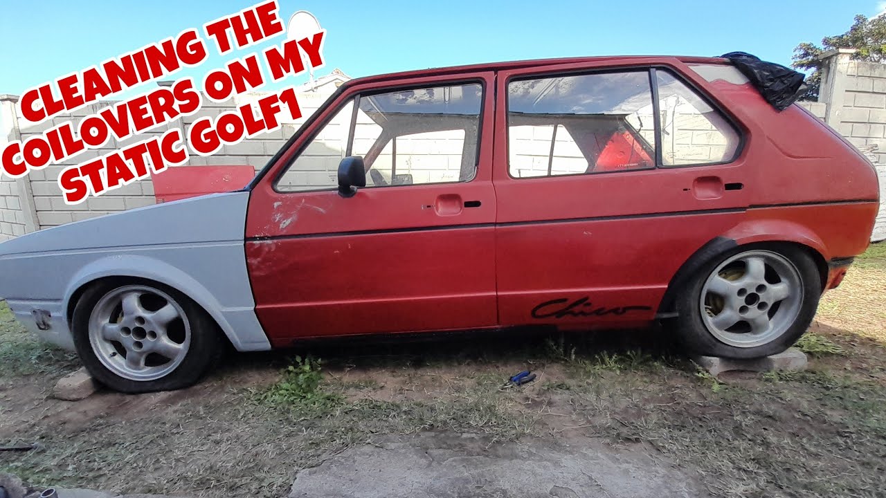 CLEANING THE COILOVERS ON MY STATIC GOLF 1 - YouTube