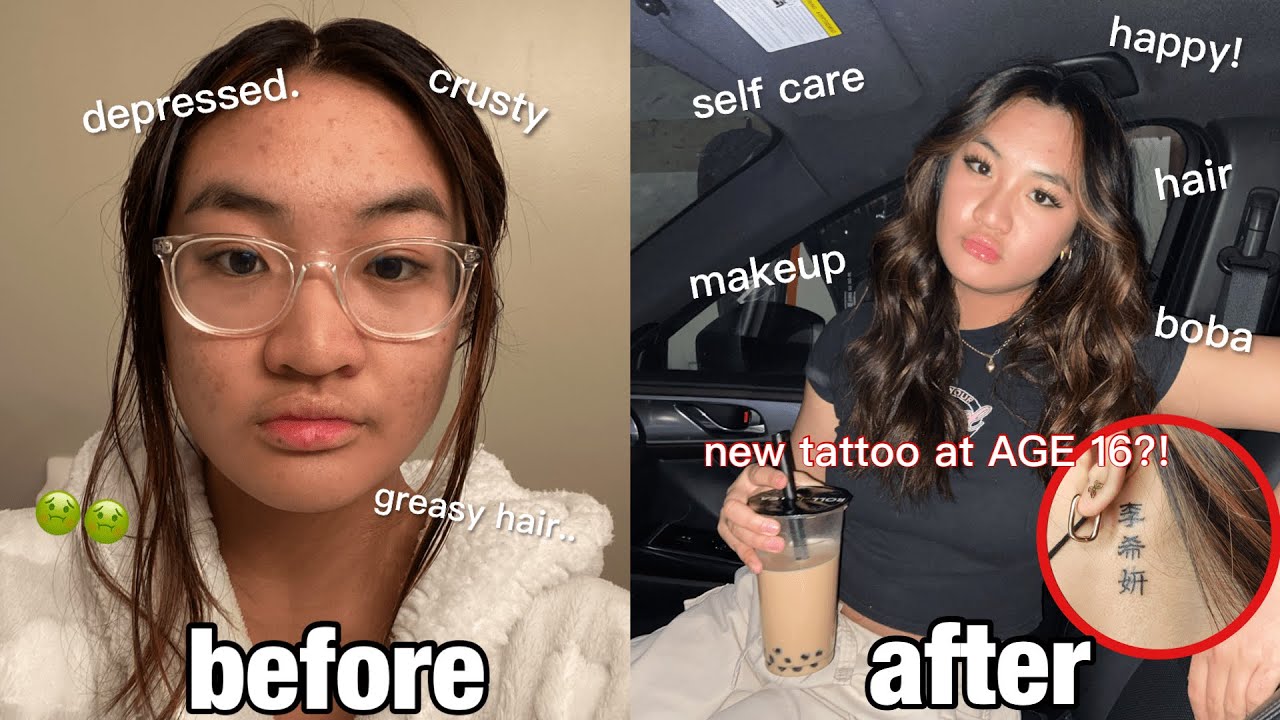 ABG GLOW UP TRANSFORMATION (i got a tattoo without my parents knowing ...