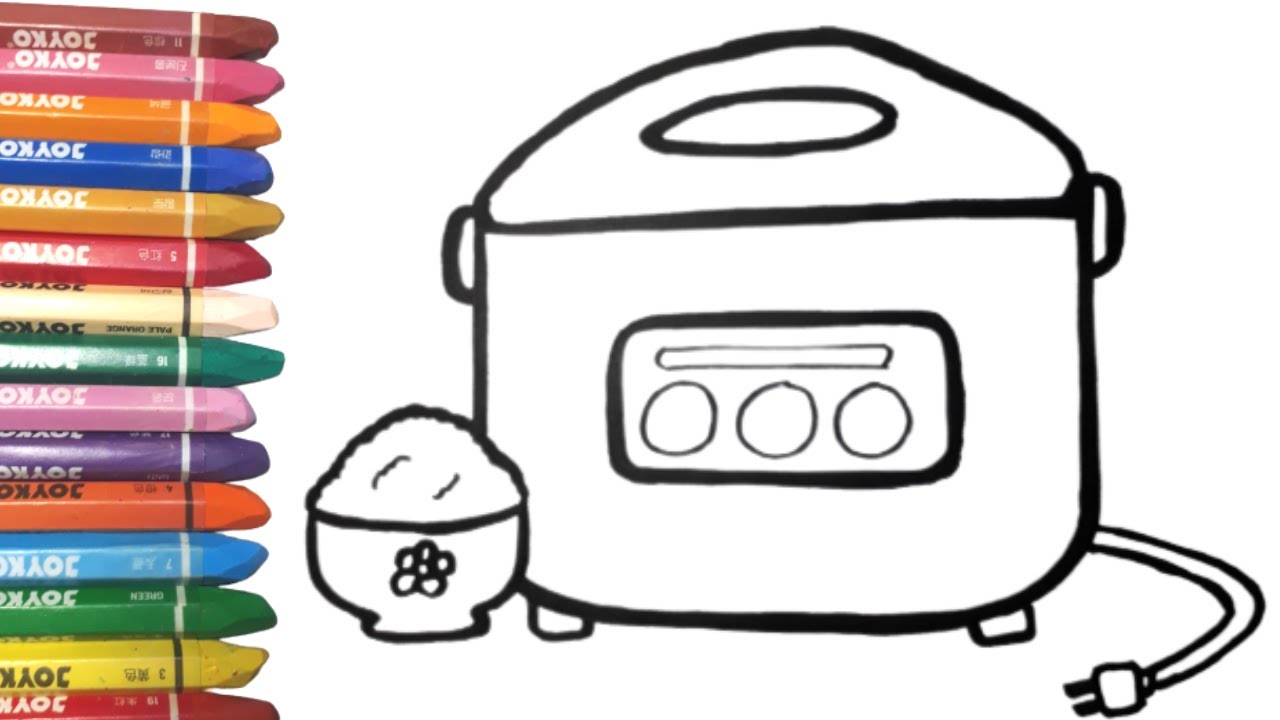 #tutorial Part 148 | Belajar menggambar penanak nasi | How to draw rice ...