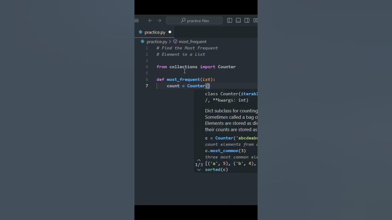 Find Most Frequent Python Pythonprogramming Coding Learnpython Pythonforbeginners Youtube