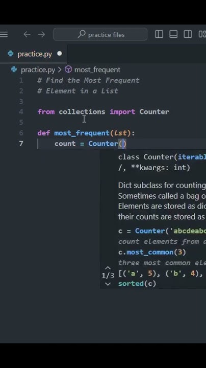 Find Most Frequent Python Pythonprogrammingcodinglearnpython Pythonforbeginners Youtube