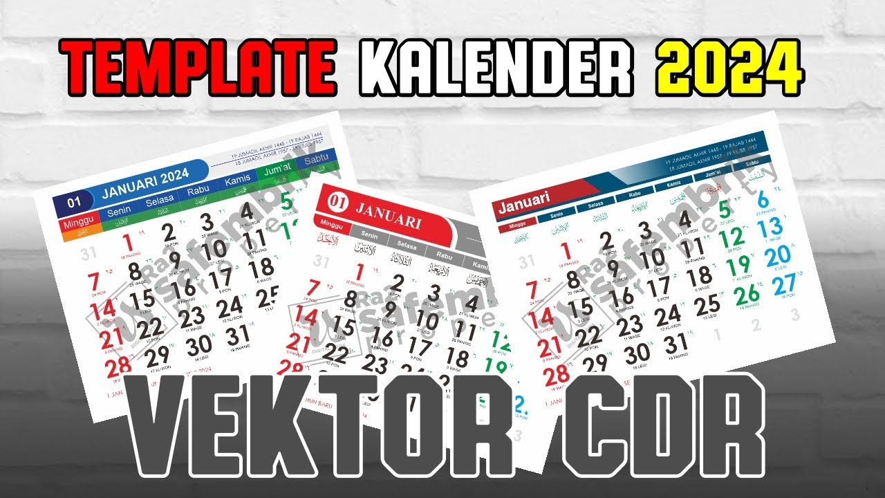 Template Kalender 2024 Vektor Coreldraw - YouTube