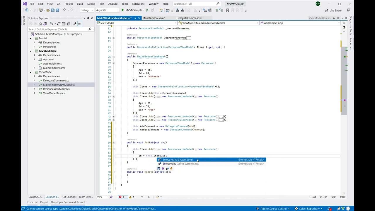 La DelegateCommand de MVVM - YouTube