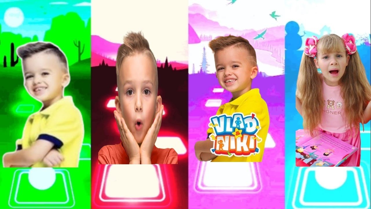 Vlad And Niki🆚Vlad🆚Niki🆚Roma And Niki Diana Coffin Dance Team Tiles Hop ...