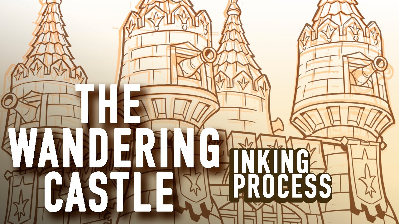 The wandering castle (digital inking) - YouTube