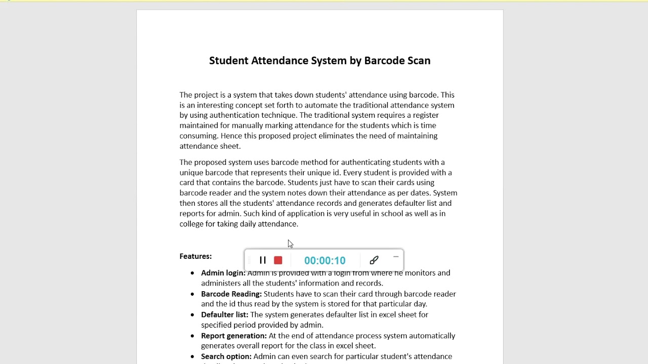 Student Attendance System By Barcode Scan AND TECH 9886387806 - YouTube