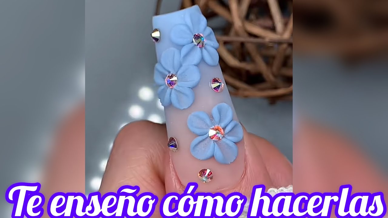 Uñas con FLOR 3D te enseño cómo se hacen TENDENCIA! - YouTube