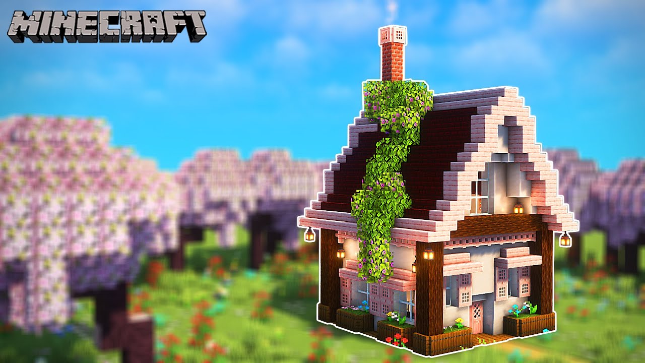 Minecraft - Cozy Cottage Cherry Blossom House - YouTube