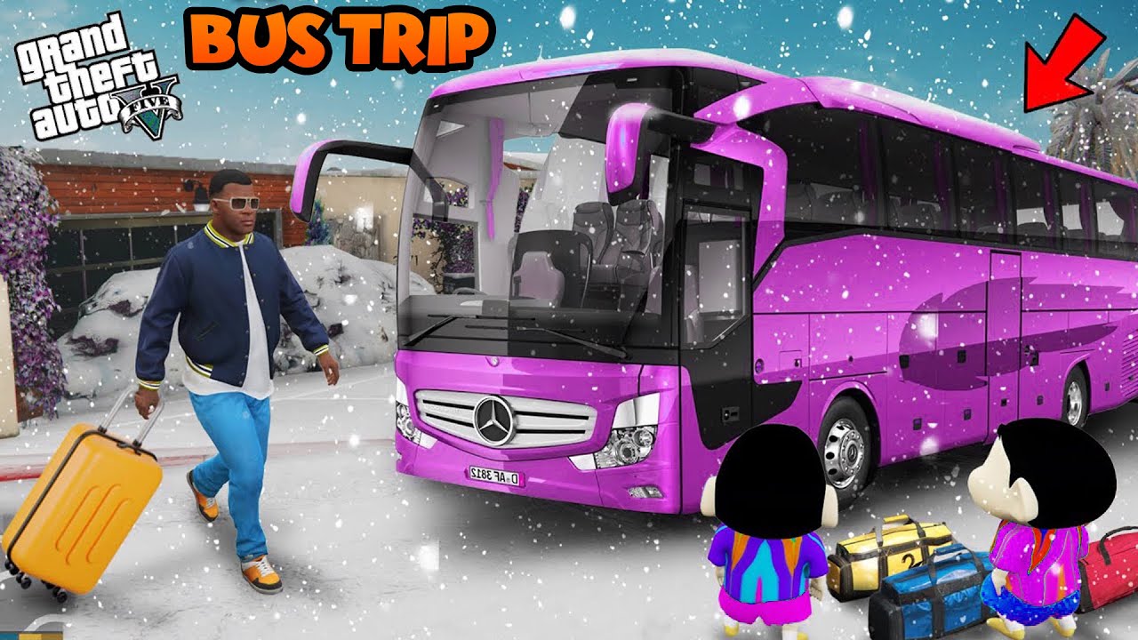 GTA 5 : Shinchan Pinchan & Franklin Luxury Bus Trip In Snowfall GTA 5 | Gta 5 mods | gta V | GTA ...