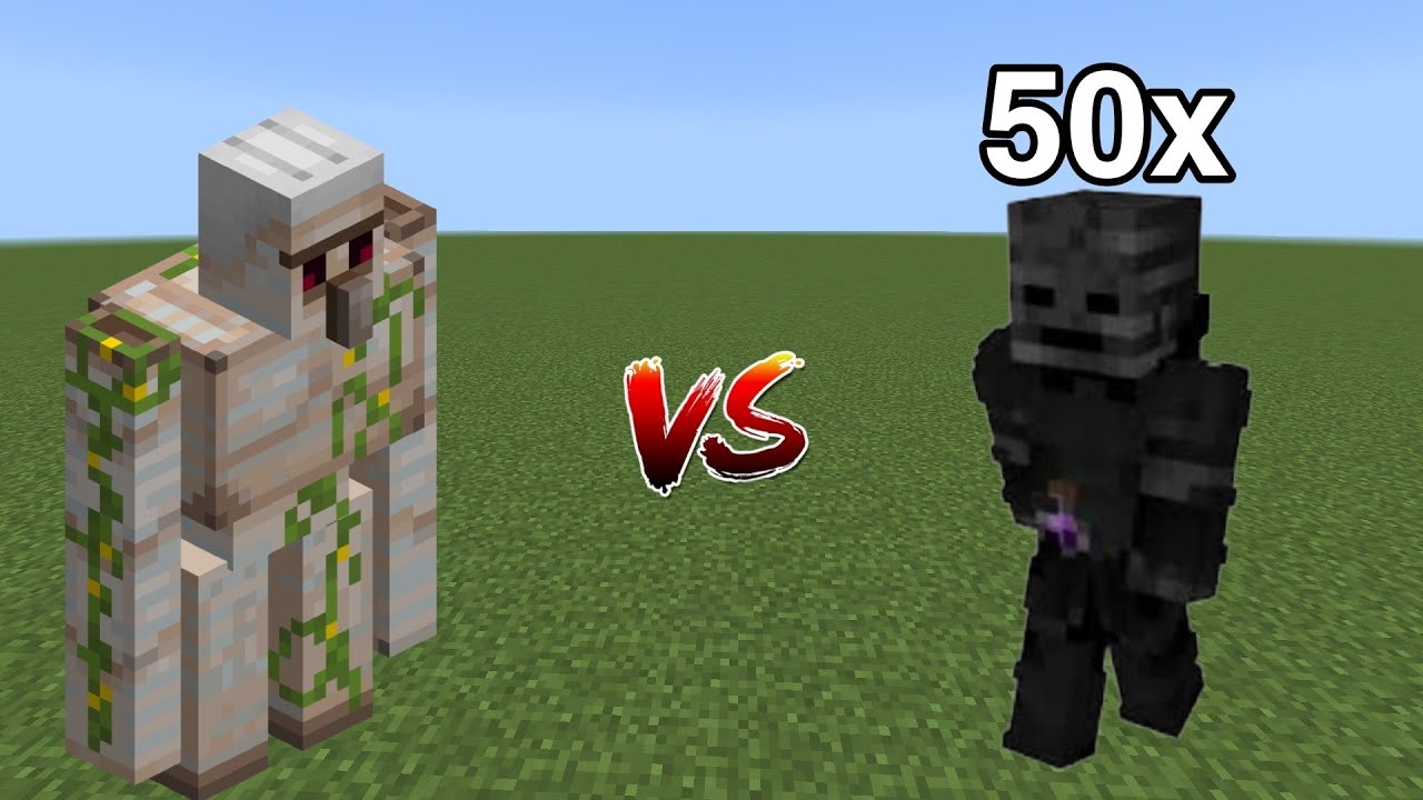 20 iron golem vs 50x Wither skeleton knight - Minecraft mobs battle ...