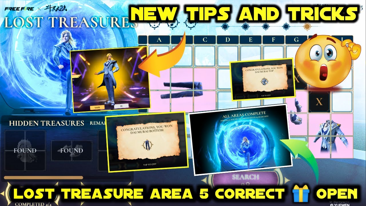 LOST TREASURE EVENT TRICK IN FREE FIRE AREA 5 | LOST TREASURE AREA 5 ...
