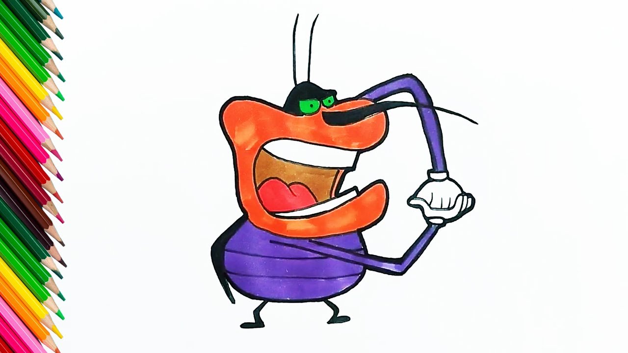 How to Draw Oggy and The Cockroaches? - Oggi va tarakanlarni chizish ...