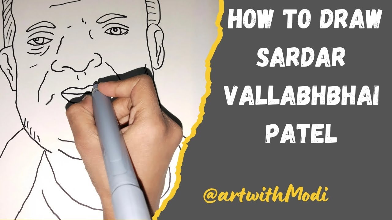 How to draw Sardar Vallabhbhai Patel drawing #shorts #statueofunity # ...