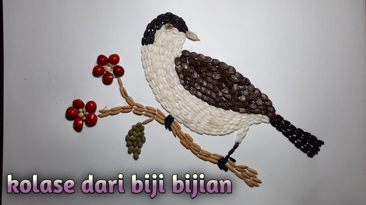 kolase burung dari biji bijian || bird collage - YouTube