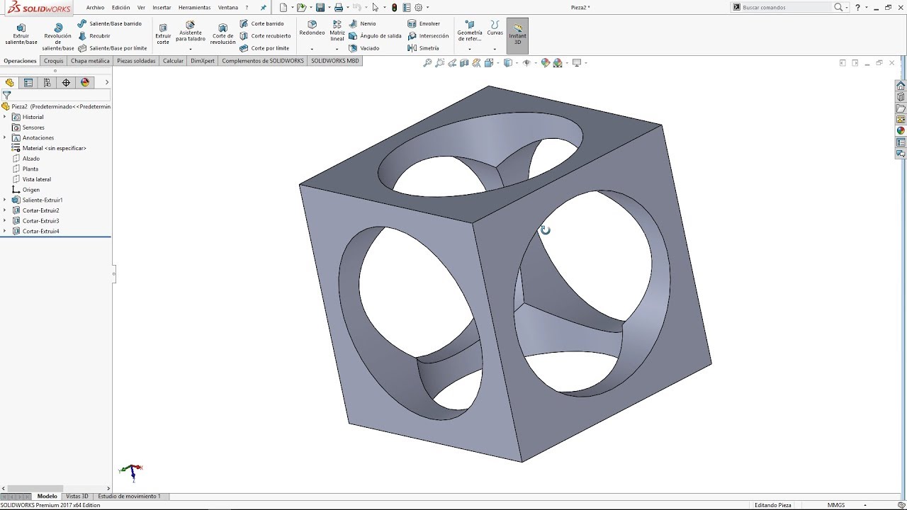 Herramienta extruir - extruir corte y editar croquis - Solidworks - YouTube