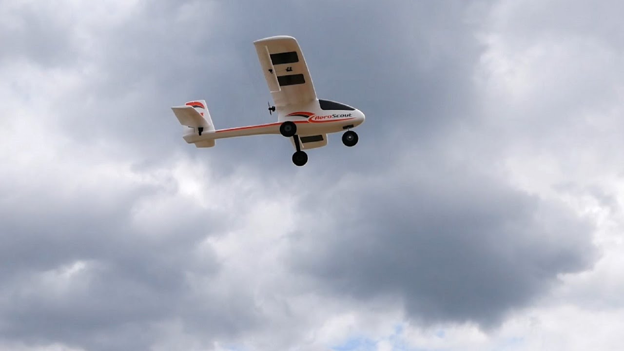 Hobbyzone Aeroscout S 1.1m RC Airplane - Maiden Flight - YouTube