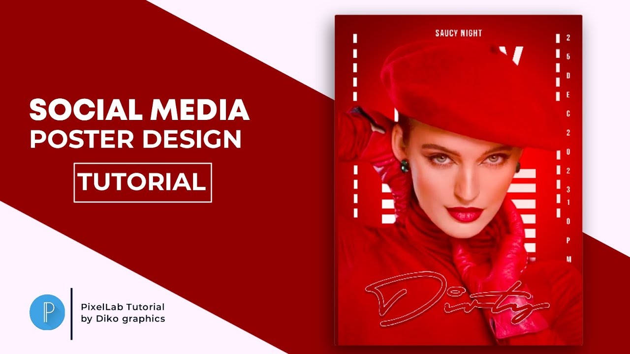 Poster Design Tutorial - Social Media Design Using Smartphone - PixelLab Tutorial - YouTube