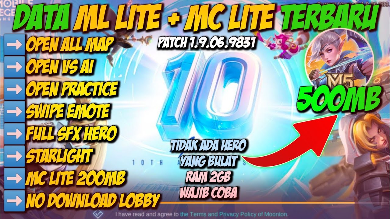 Data ML Lite + MC Lite 500MB Full Event Patch 10TH Anniversary Terbaru ...
