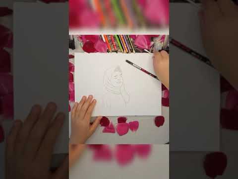 Qara qələm Hicablı qız 🎨🖌️