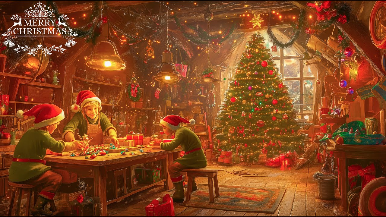 🎄 Santa's Cozy Workshop Vibes | Jingle Bells & Christmas Music for a Magical Holiday ️🎶 - YouTube