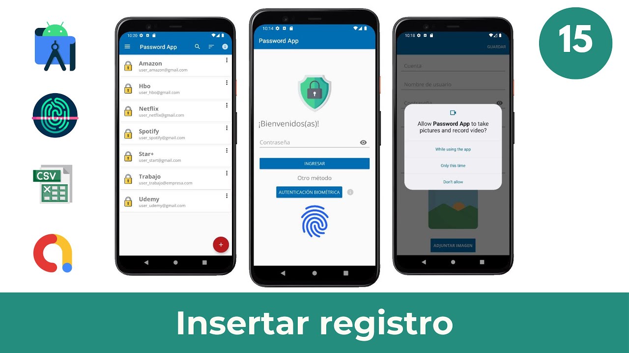 15.- Insertar registro | Crea una app para almacenar contraseñas en ...