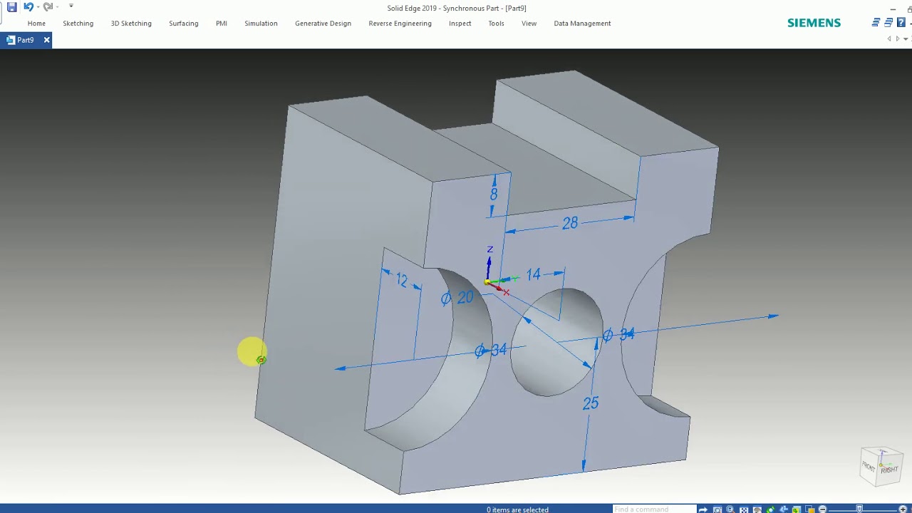 SOLIDEDGE 3D PART DESIGN TUTORIAL 4 - YouTube
