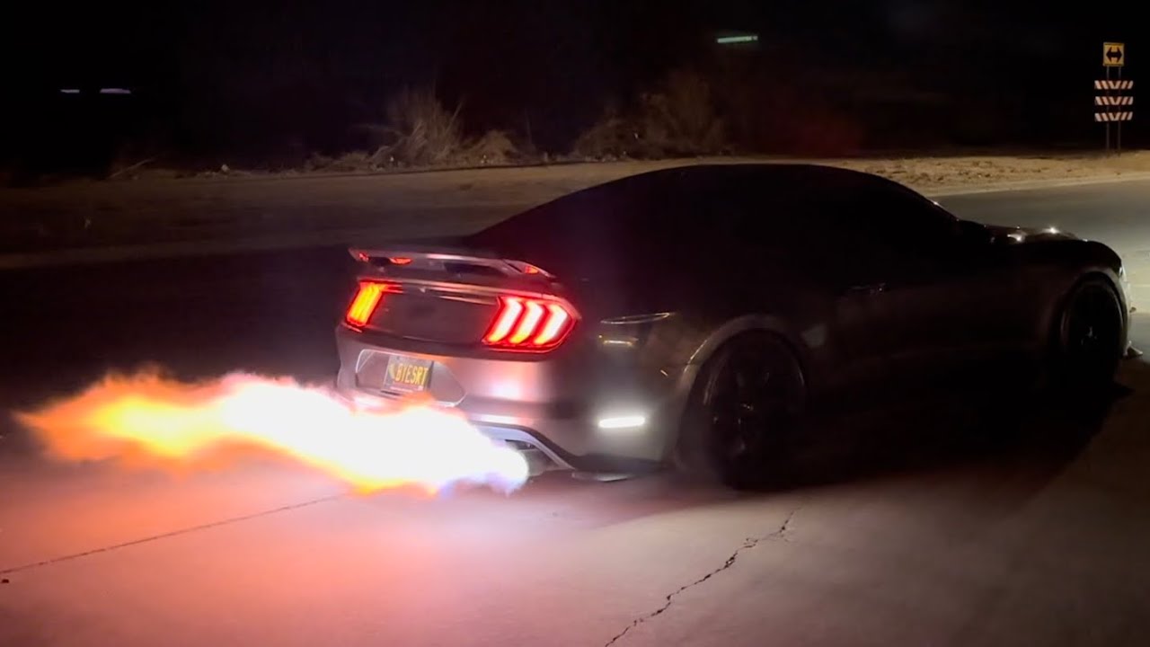 Ghost Cammed Mustang Gt shoots MASSIVE Flames pt.2 - YouTube