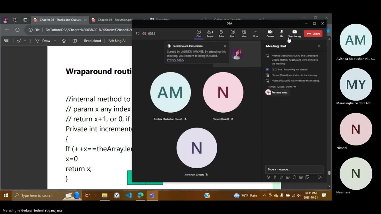 BIT semester 3 Data Structures and Algorithms,4th lesson part 1 2023 10 21 - YouTube