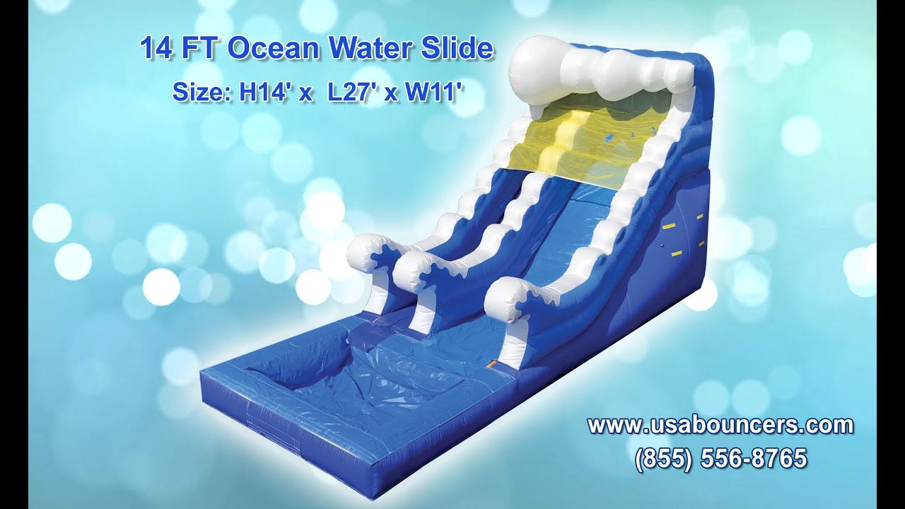 14FT Ocean Water Slide - YouTube