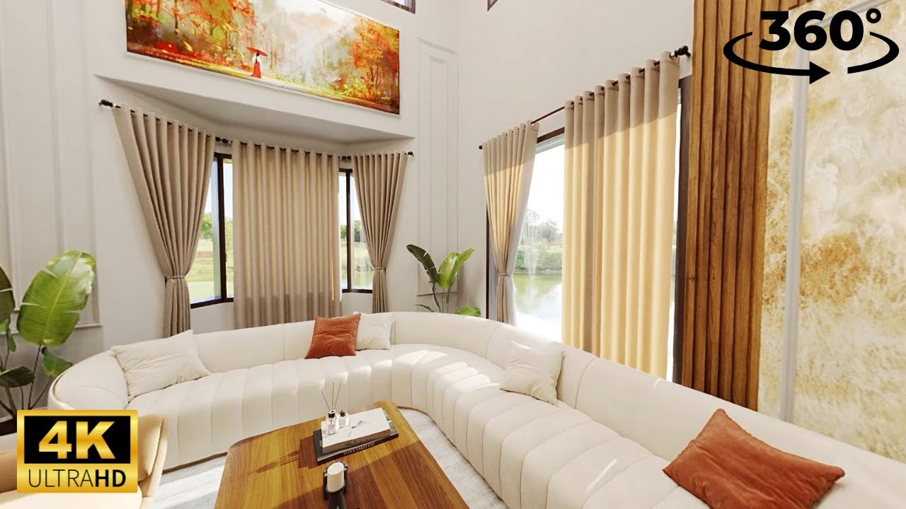 Classy Living Area | Interior Design | 360° View | 4k Ultra HD Video ...