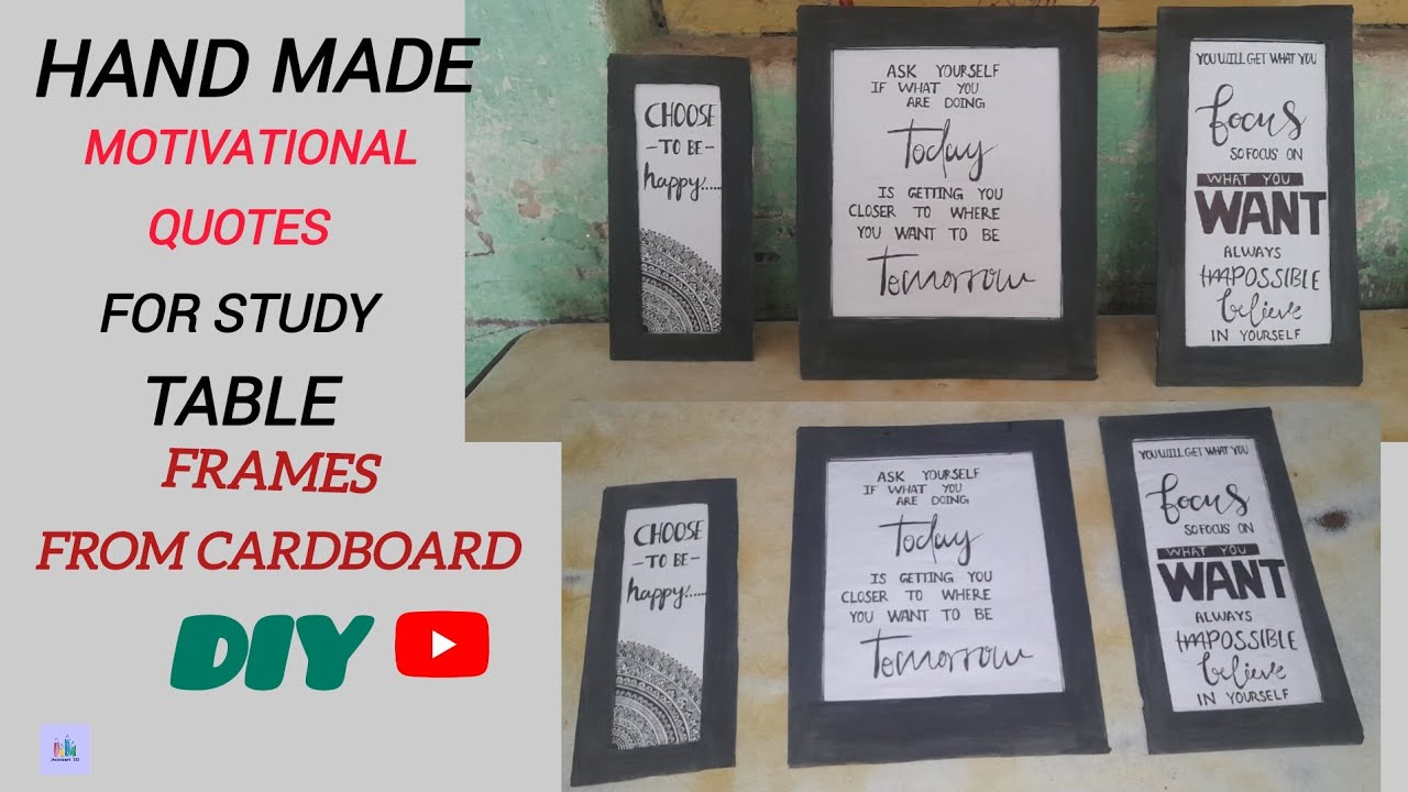 handmade motivational quotes frames for study table from cardboard # ...
