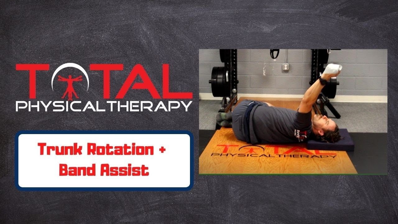 Side lying trunk rotation + band assist - YouTube