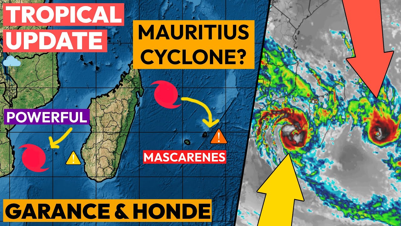 Powerful Twin Cyclones Possible for Mauritius & Madagascar... - YouTube