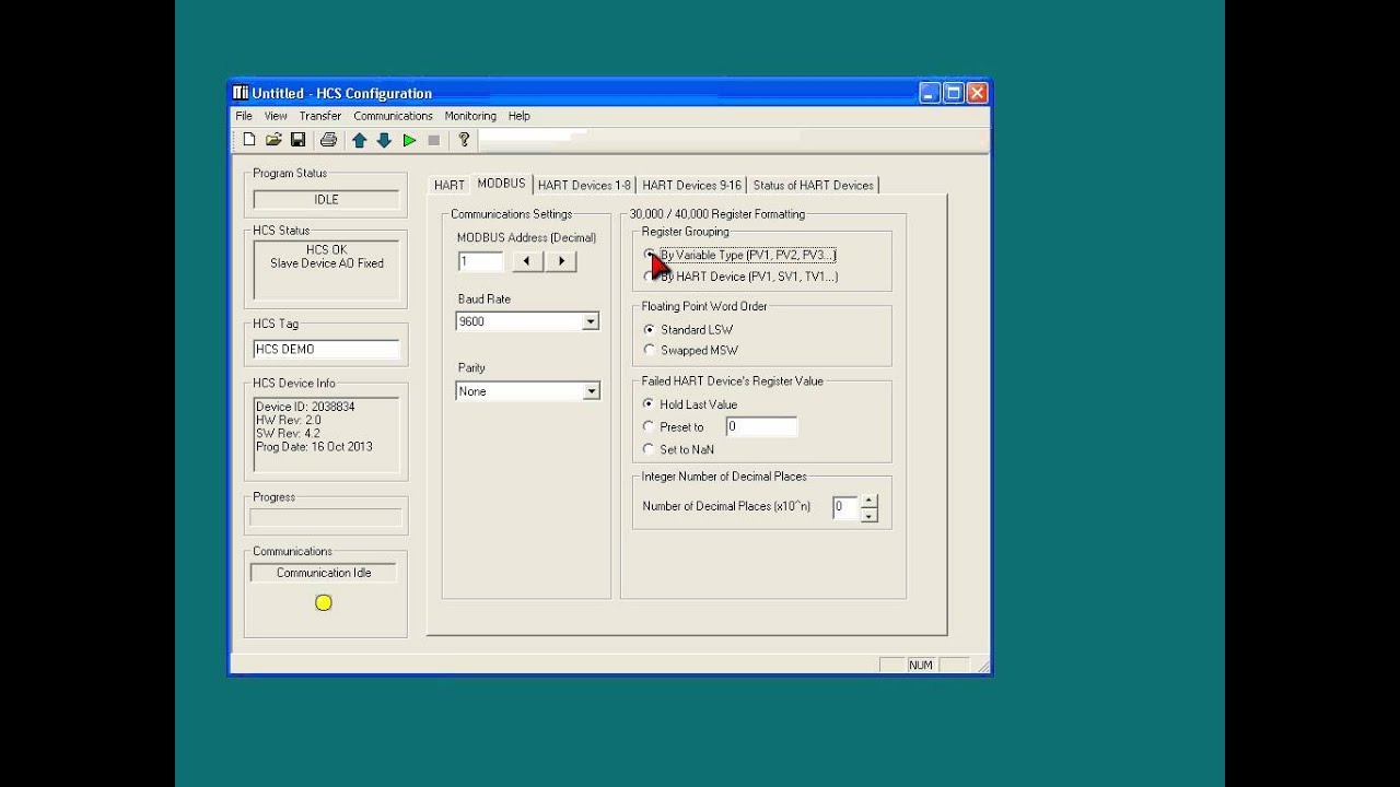 HCS Configuration Software Tutorial MODBUS Tab - YouTube