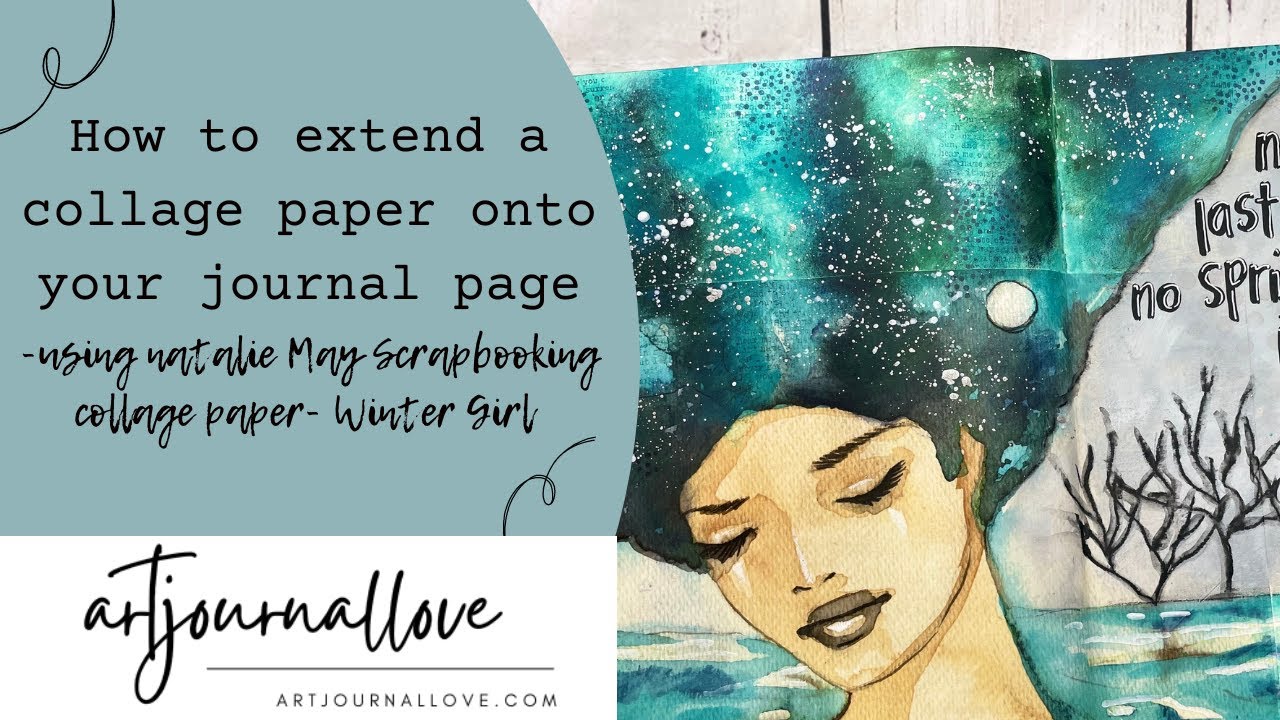 How to extend a collage paper onto your journal page - YouTube