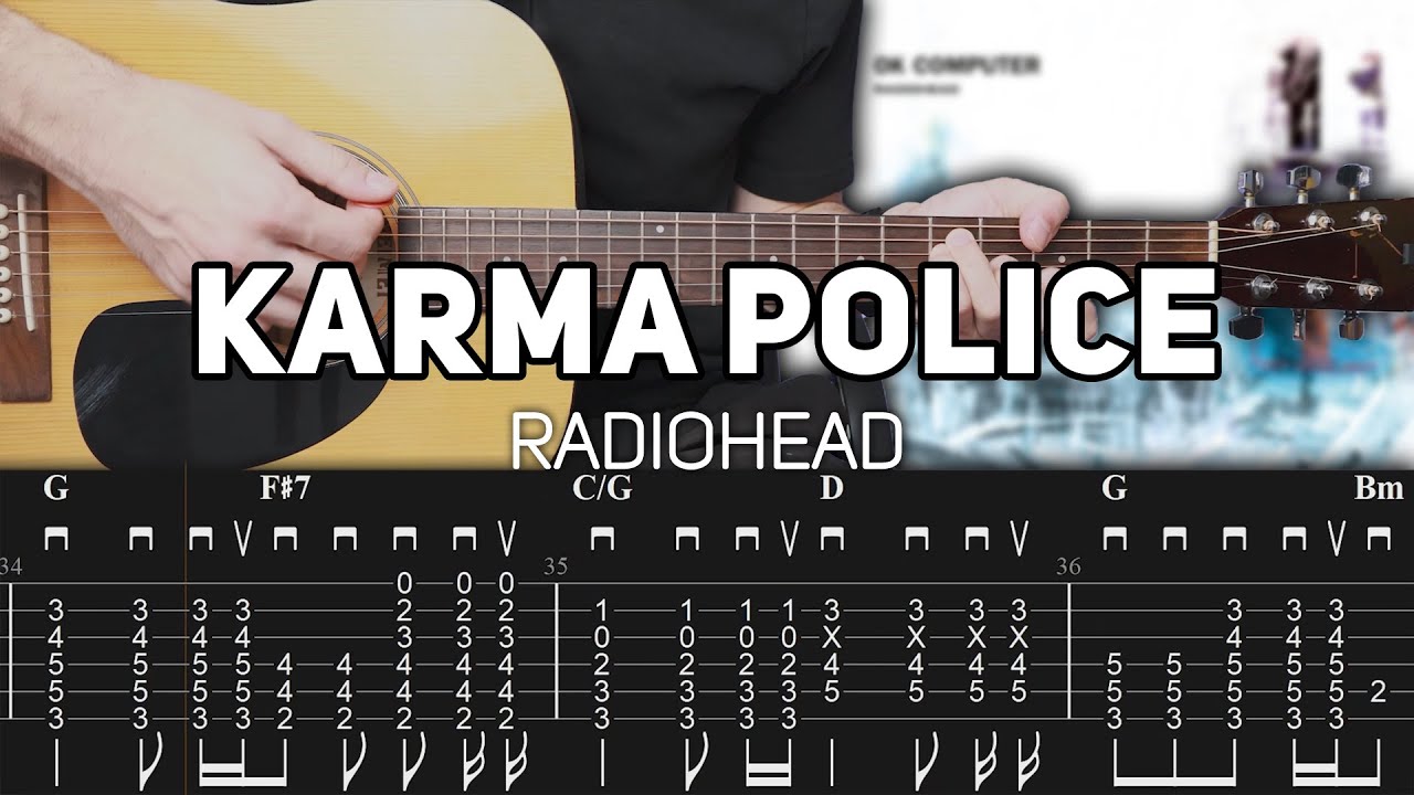 Radiohead - Karma Police (Guitar lesson with TAB) - YouTube