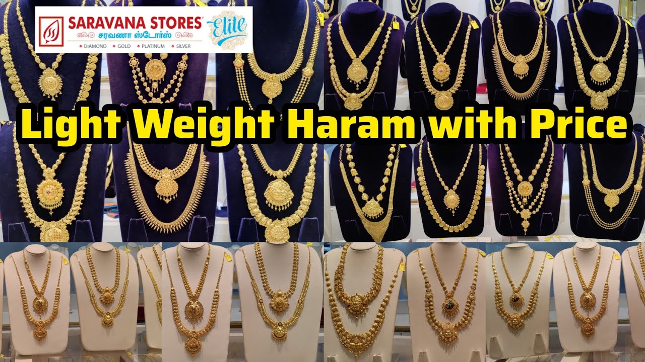 Saravana Elite Light Weight Haram Designs with Price/ 4 to 6 Savaran ...