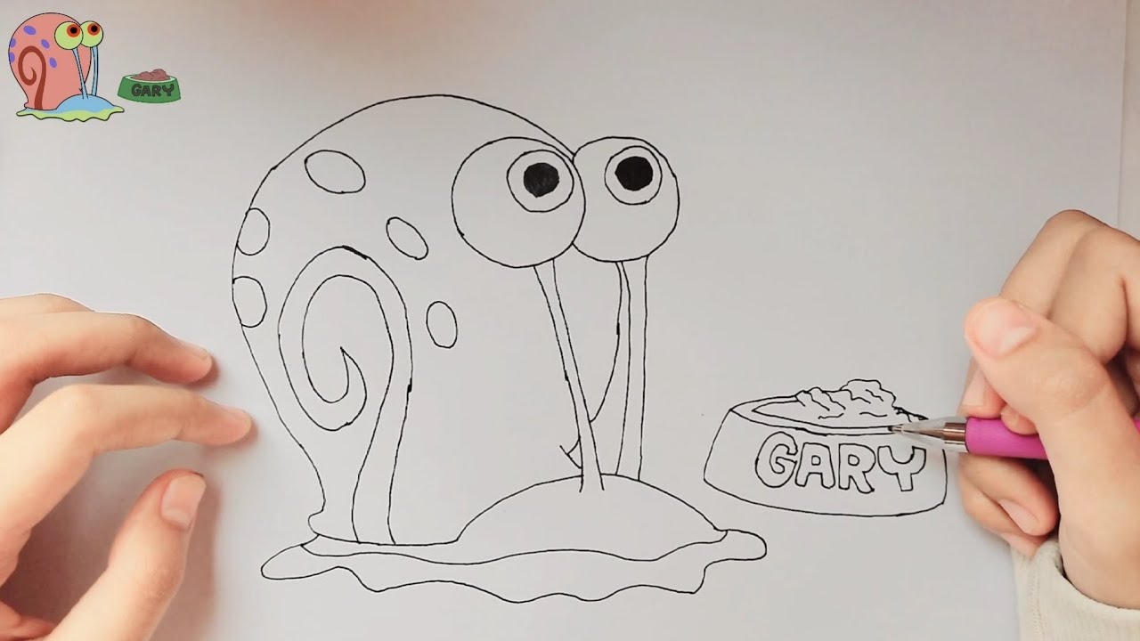 CARA MENGGAMBAR GARY SI SIPUT | HOW TO DRAW GARRY SPONGEBOB - YouTube