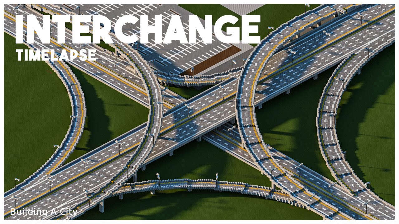 Minecraft Highway Interchange // Realistic City Project [Timelapse ...